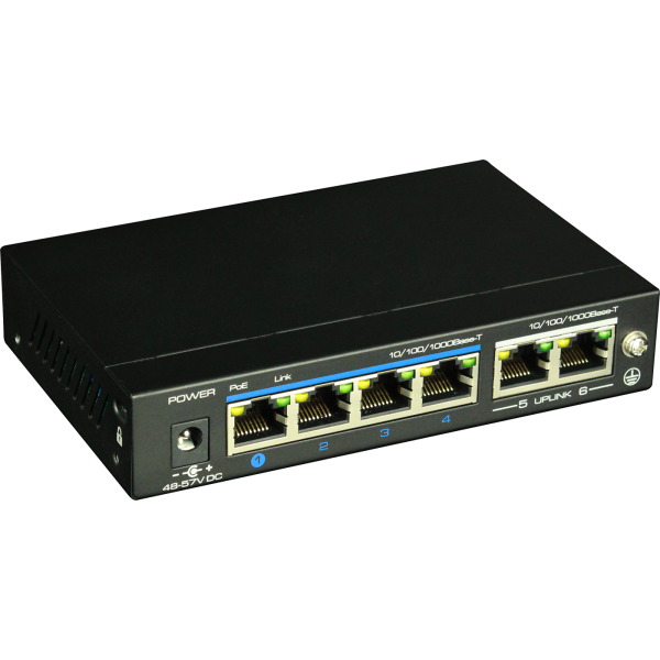 UTP3-GSW04-TP60 - Switch ethernet gigabit POE+, 4+2 porturi