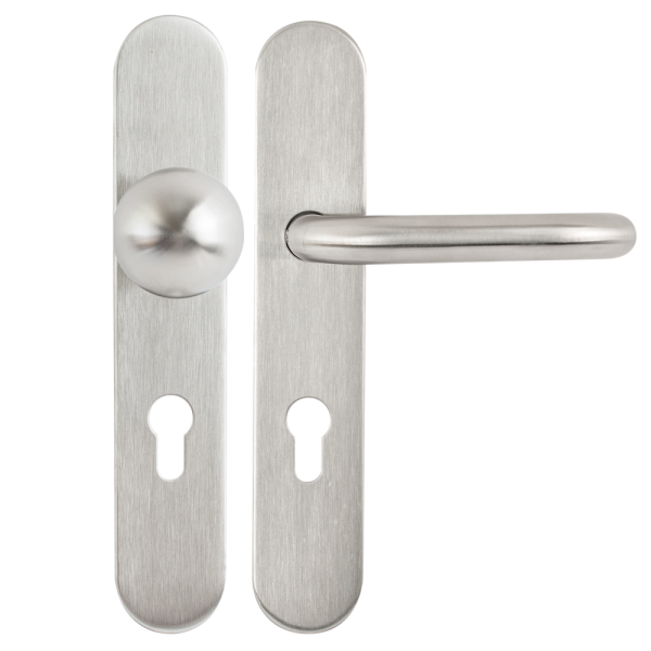 YH-D90L-90 - Set manere cu clanta tubulara si buton fix drept cu shield ...